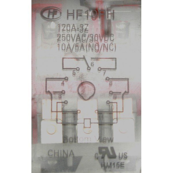 HF10FH 120A-3Z 3PDT Power Relay with Round Base 11 pin 3P 110V Coil 10A ...
