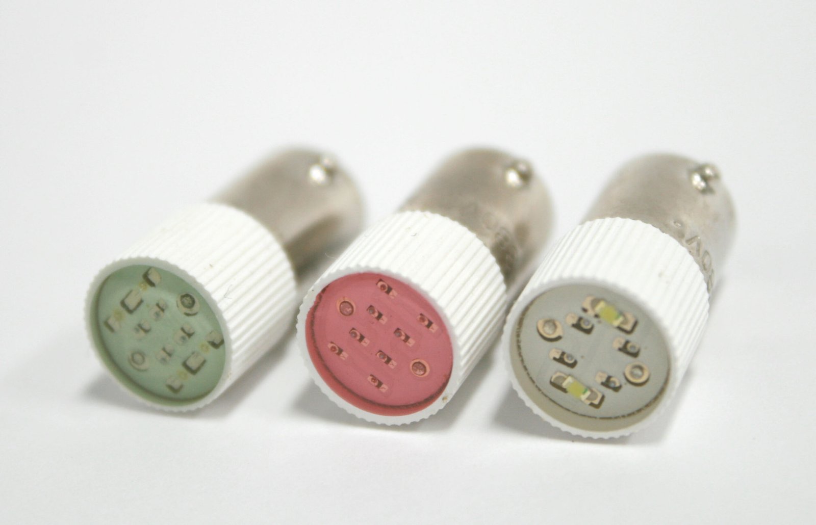 380-440V AC BA9S Green | Red | White LED NHD Super Bright Bulb Flat Top ...